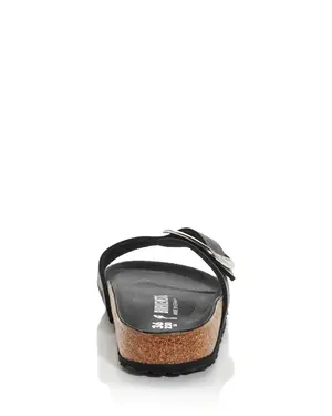 BIRKENSTOCK Madrid Big Buckle Sandals - Black Leather/silver