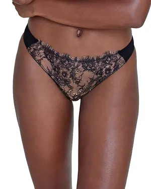 SKARLETT BLUE Entice Lace Thong - Black/ Nylon