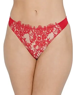 SKARLETT BLUE Entice Lace Thong Sangria/ny