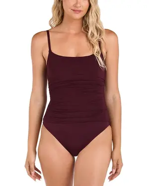 La Blanca Island Goddess One-Piece Swimsuit Dark Cherry