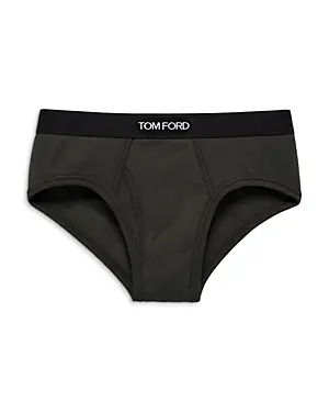 TOM FORD Cotton Blend Briefs Military Green