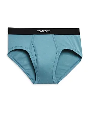TOM FORD Cotton Blend Briefs Teal