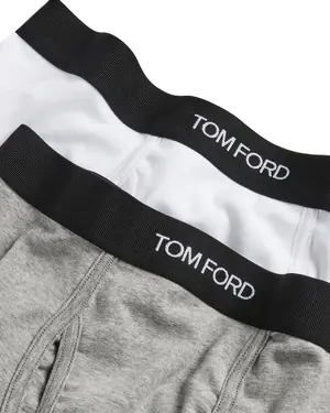 TOM FORD Cotton Blend Boxer Briefs, Set Of 2 - White/grey
