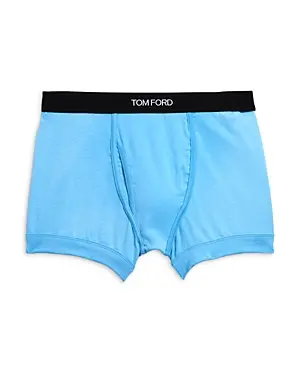 TOM FORD Cotton Blend Boxer Briefs Aqua