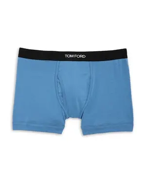 TOM FORD Cotton Blend Boxer Briefs Mid Blue