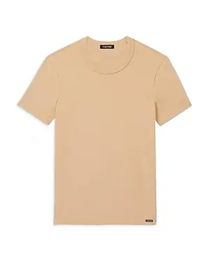 TOM FORD Cotton Blend Crewneck Tee Nude 1