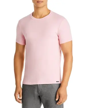 TOM FORD Cotton Blend Crewneck Tee Rosa Paste