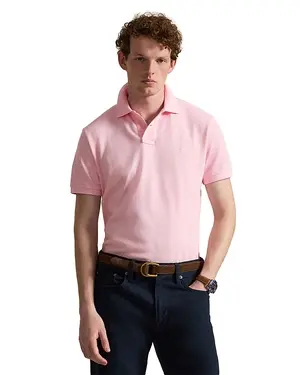 Polo Ralph Lauren Custom Slim Fit Mesh Polo Shirt Bath Pink