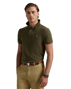 Polo Ralph Lauren Slim Fit Mesh Polo Shirt - Canopy Olive