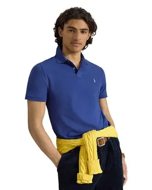 Polo Ralph Lauren Custom Slim Fit Mesh Polo Shirt - Medium Blue