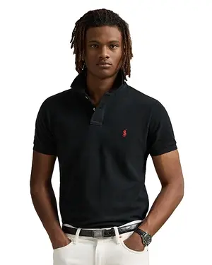 Ralph Lauren Custom Slim Fit Mesh Polo Shirt - Polo Black