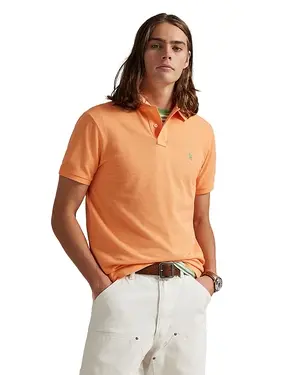 Polo Ralph Lauren Custom Slim Fit Mesh Polo Shirt Pompano Orange