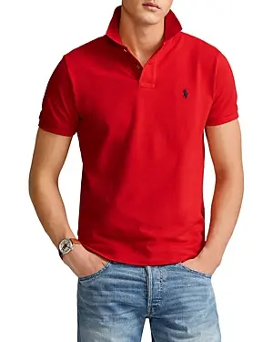 Polo Ralph Lauren Custom Slim Fit Mesh Polo Shirt Rl2000 Red