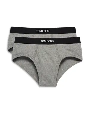TOM FORD Cotton Blend Briefs, Set Of 2 Gray