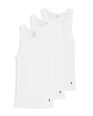 Polo Ralph Lauren Ribbed Tank Tops 3 Pack - White