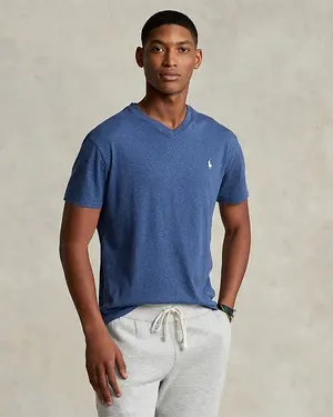 Ralph Lauren Classic Fit V-neck Tee Heather Blue