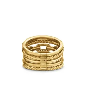 David Yurman Stax Five Row Diamond Ring - White/gold
