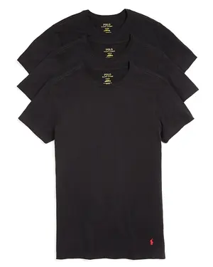 Polo Ralph Lauren Slim Fit Crewneck Undershirt, Pack Of 3 - Black