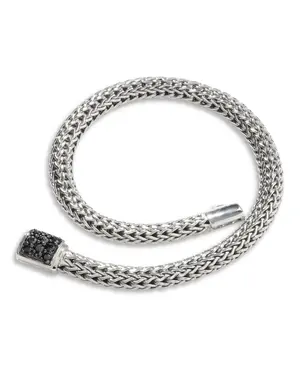 John Hardy Icon Bracelet With Pave Black Sapphire - Black/silver