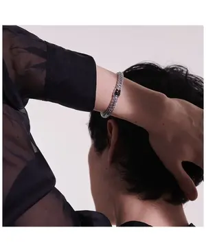 John Hardy Icon Bracelet With Pave Black Sapphire - Black/silver