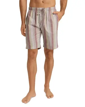 Hanro Linen Cotton Printed Short Pajama Pants Bluewood