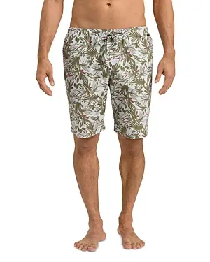 Hanro Linen Cotton Printed Short Pajama Pants Bold Botanic Print