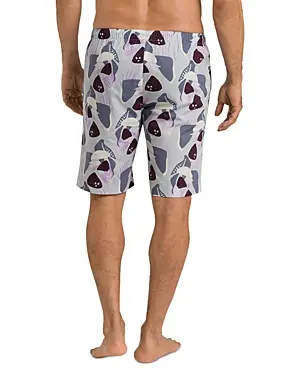 Hanro Linen Cotton Printed Short Pajama Pants Contemporary Print