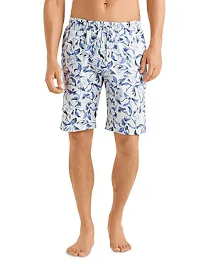 Hanro Linen Cotton Printed Short Pajama Pants Hawaii Print