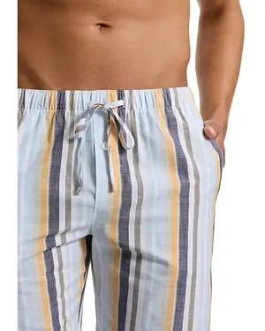 Hanro Linen Cotton Printed Short Pajama Pants - Sunset