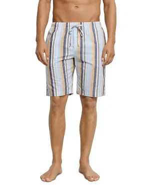 Hanro Linen Cotton Printed Short Pajama Pants - Sunset