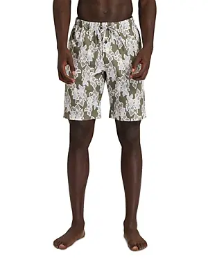 Hanro Linen Cotton Printed Short Pajama Pants Urban Print