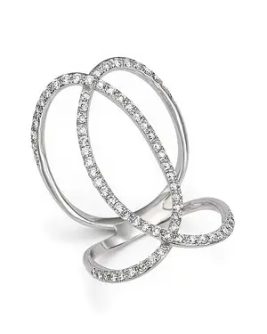 Bloomingdale'S Diamond Crossover Ring - White