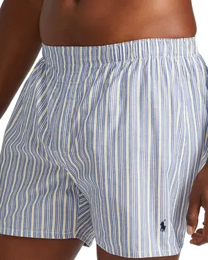 Polo Ralph Lauren Classic Fit Woven Boxers, Pack Of 3 - Blue Multi