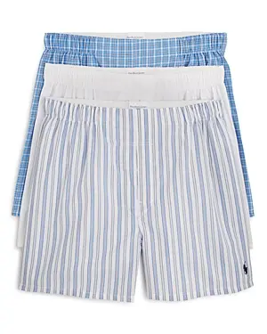 Polo Ralph Lauren Classic Fit Woven Boxers, Pack Of 3 Jarvis Stripe