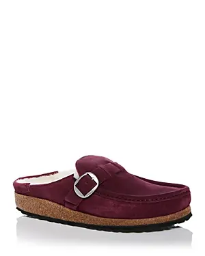 BIRKENSTOCK Buckley Shearling Clogs Maroon