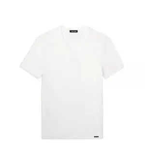 TOM FORD Cotton Blend V-neck Tee - White