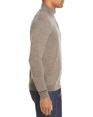 Bloomingdale'S Quarter-zip Merino Wool Sweater - Ash