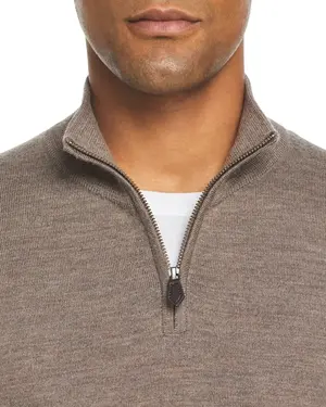 Bloomingdale'S Quarter-zip Merino Wool Sweater - Ash