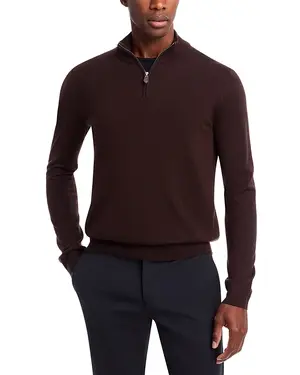Bloomingdale'S Quarter-zip Merino Wool Sweater - Black Coffee