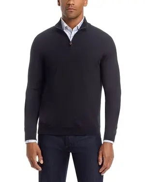 Bloomingdale'S Quarter-zip Merino Wool Sweater - Black