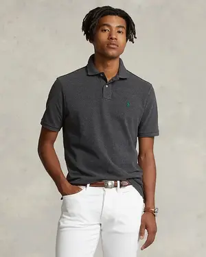 Polo Ralph Lauren Classic Fit Mesh Polo Shirt Barclay Heather Gray