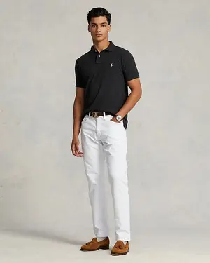 Polo Ralph Lauren Classic Fit Mesh Polo Shirt - Black Marl Heather