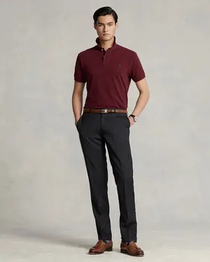 Polo Ralph Lauren Classic Fit Mesh Polo Shirt - Spring Wine Heather
