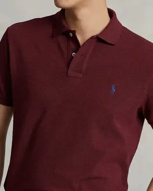 Polo Ralph Lauren Classic Fit Mesh Polo Shirt - Spring Wine Heather