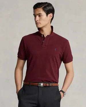 Polo Ralph Lauren Classic Fit Mesh Polo Shirt - Spring Wine Heather