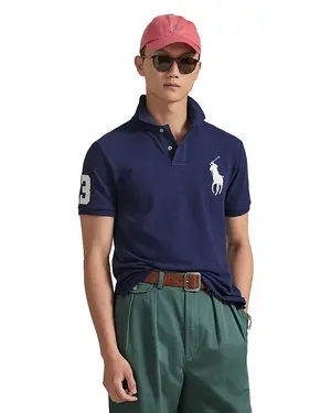 Polo Ralph Lauren Big Pony Custom Slim Fit Mesh Polo Shirt - Navy