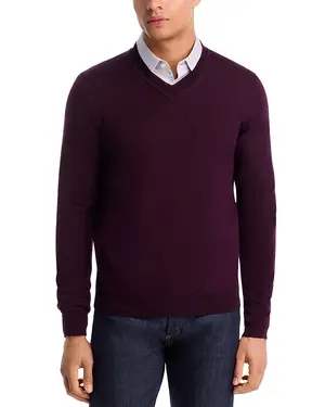 Bloomingdale'S V-neck Merino Wool Sweater - Vino