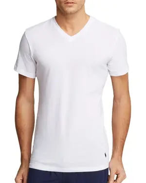 Polo Ralph Lauren Slim Fit V-neck Undershirts - White