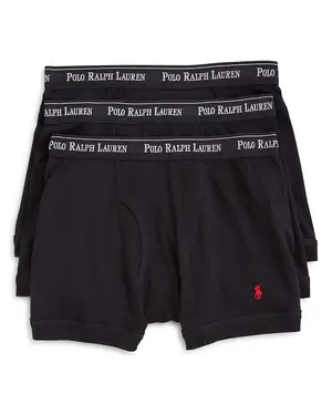 Polo Ralph Lauren Boxer Briefs, Pack Of 3 - Black