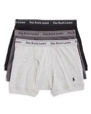 Polo Ralph Lauren Boxer Briefs, Pack Of 3 - Gray/charcoal  Black